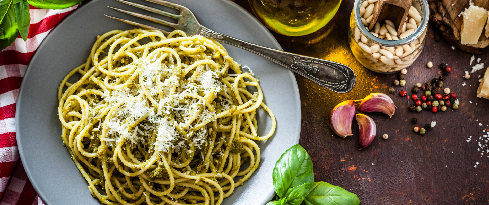 Spaghetti Al Pesto with Novello Extra Virgin Olive Oil Recipe • Rouses ...