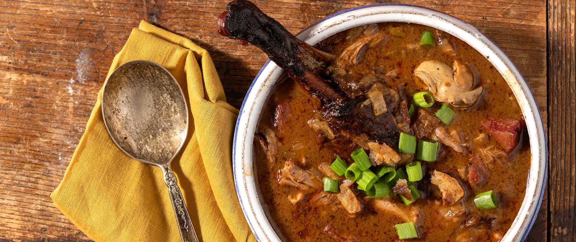 Chef Nathan Richard's Duck, Oyster & Tasso Gumbo Recipe • Rouses ...